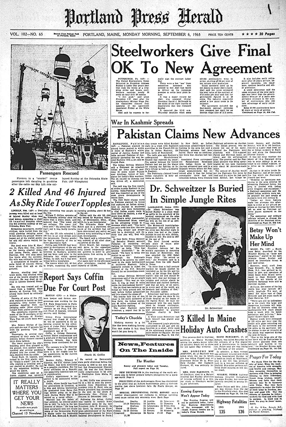 50 years ago today: September 6, 1965