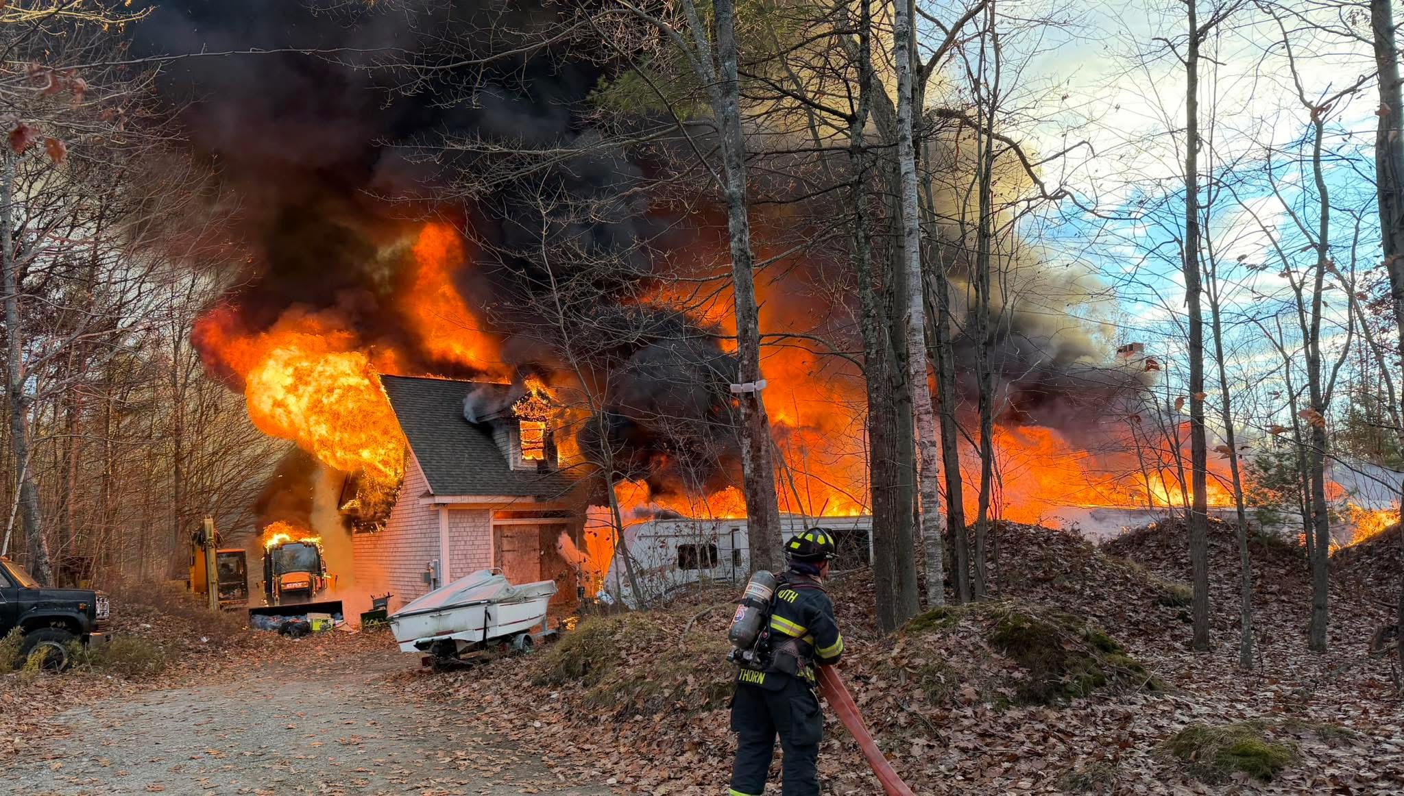 Large fire destroys house in Falmouth