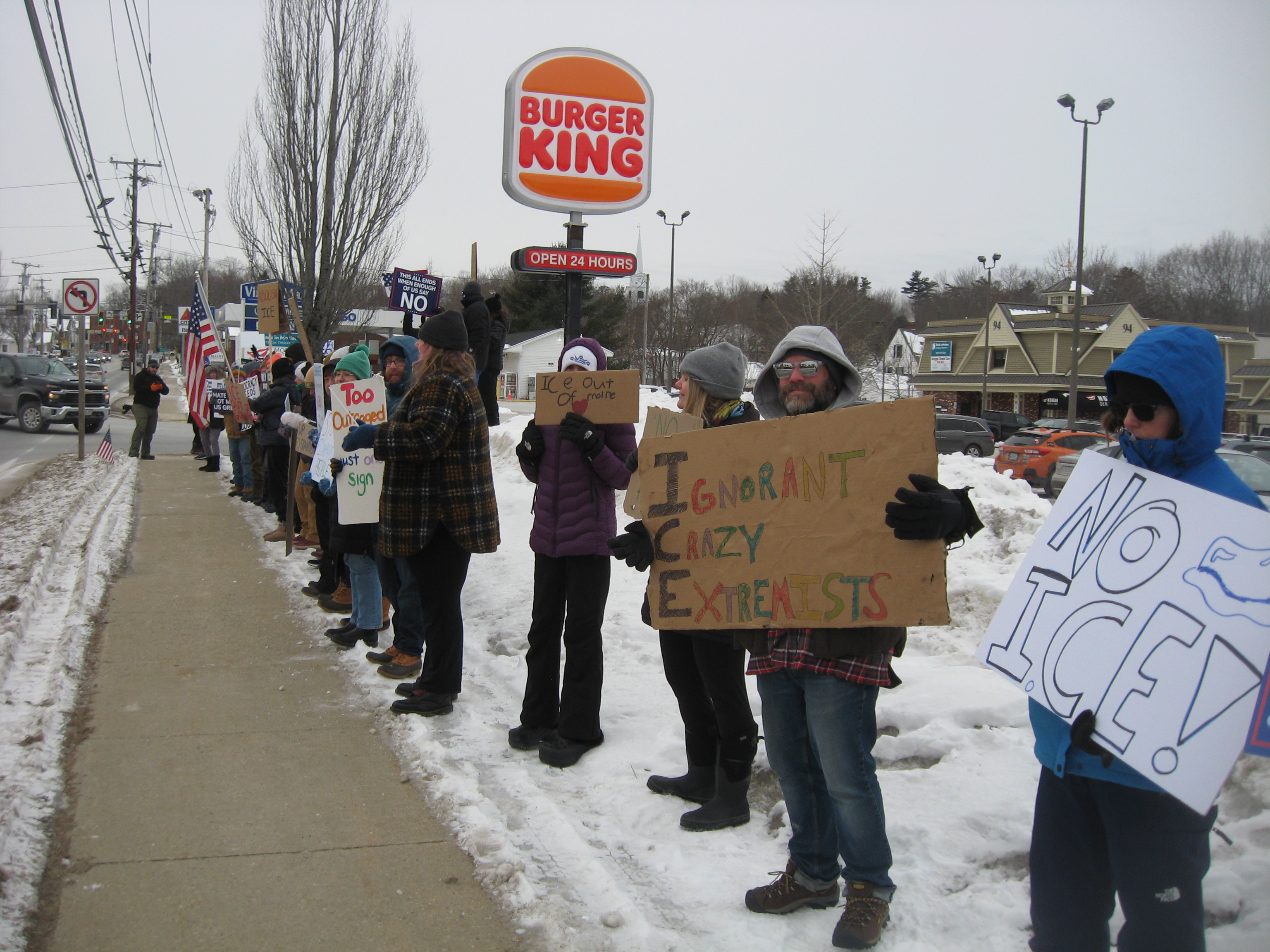 Gorham crowd protests ICE activity