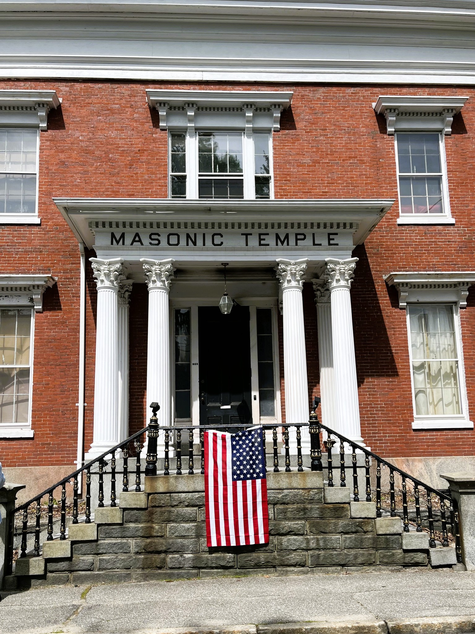 American flag burned, damaging Bath Masonic Temple